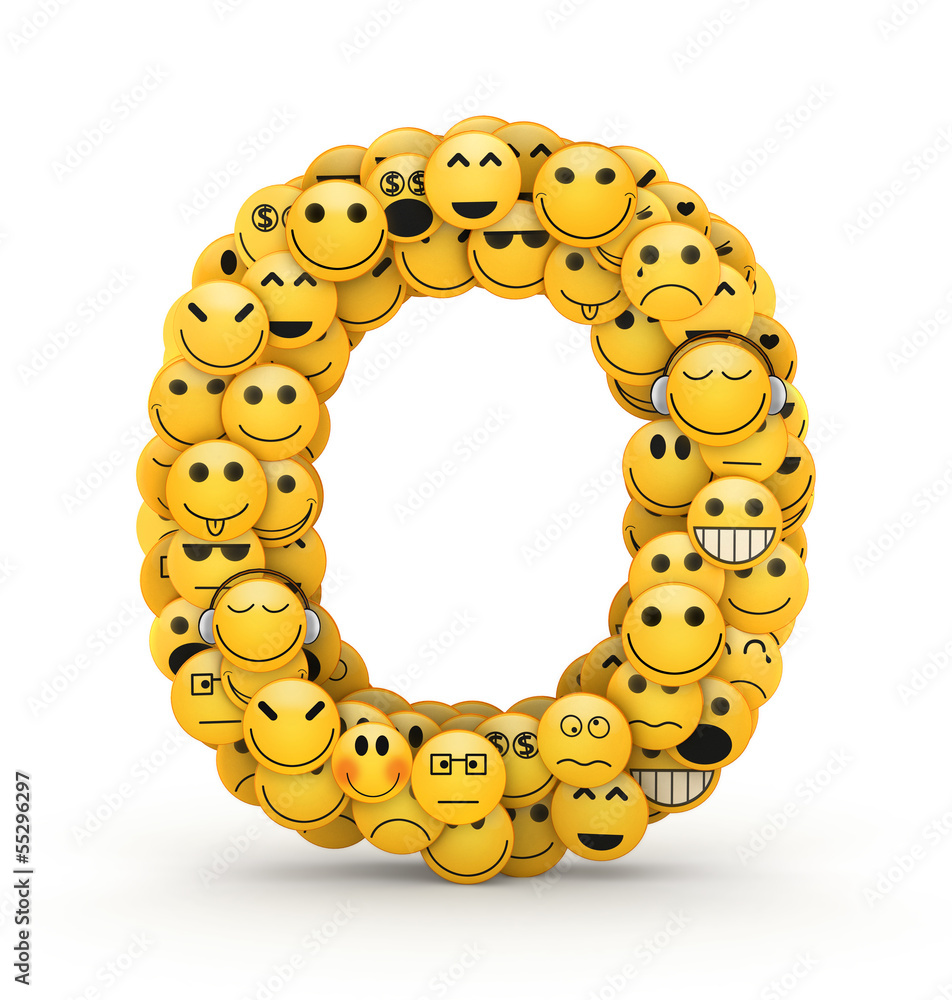 Emoticons letter O Stock Illustration | Adobe Stock
