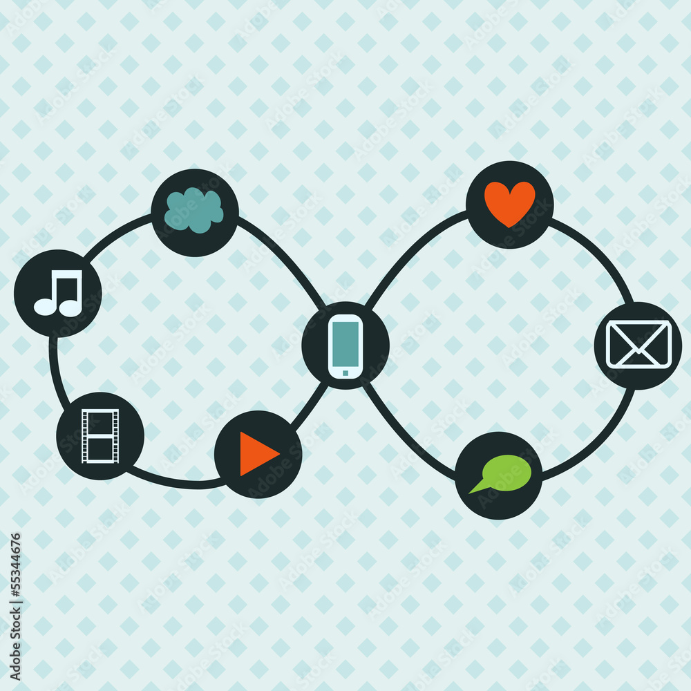 Infinity symbol with icons Stock Vector | Adobe Stock