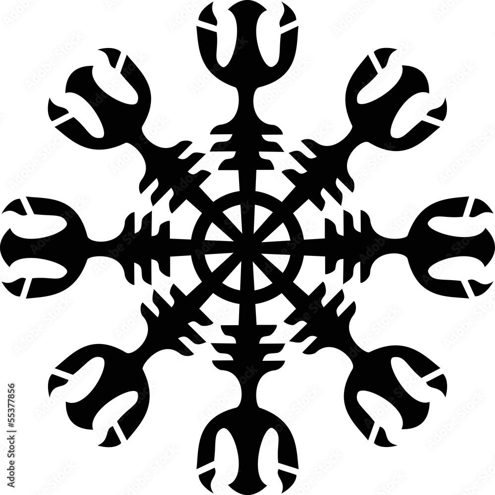 Runen Amulett, Aegishjalmur, Helm of Awe, Nordische Mythologie, Schutz ...