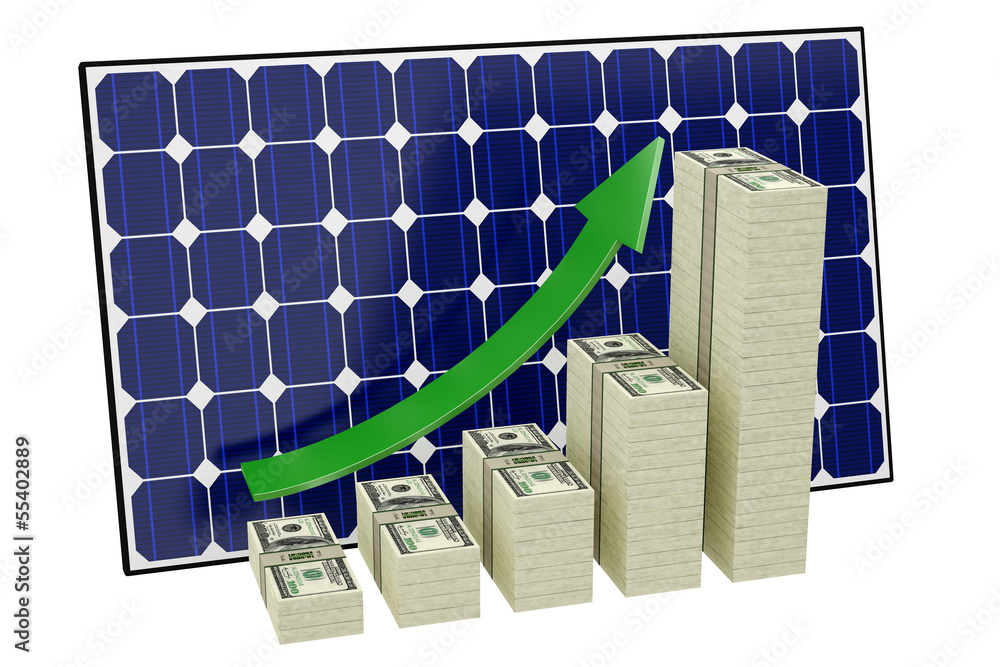 Solar Panel - Bar graphs made from Dollar banknotes Stock Illustration ...