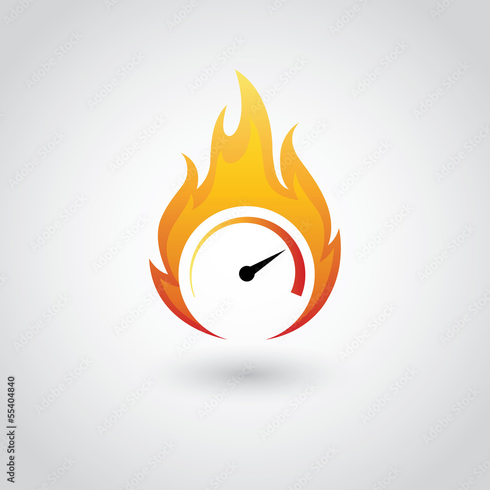 Speedometer on fire Stock Vector | Adobe Stock