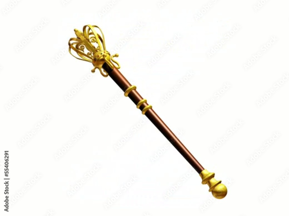 royal scepter, in gold and wood with jewels Stock Video | Adobe Stock