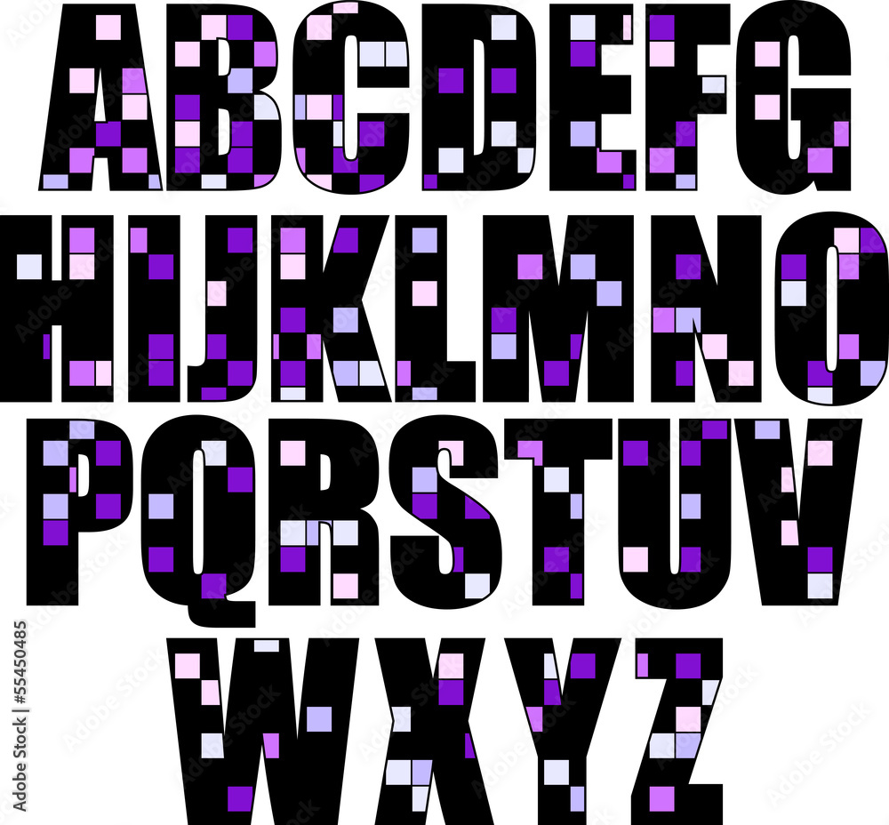 Mosaics alphabet letters Stock Vector | Adobe Stock