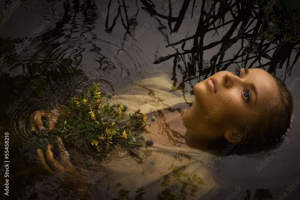 Young drown woman Stock Photo | Adobe Stock