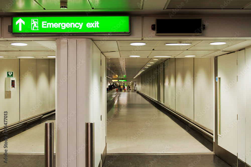 Emergency exit sign Stock Photo | Adobe Stock