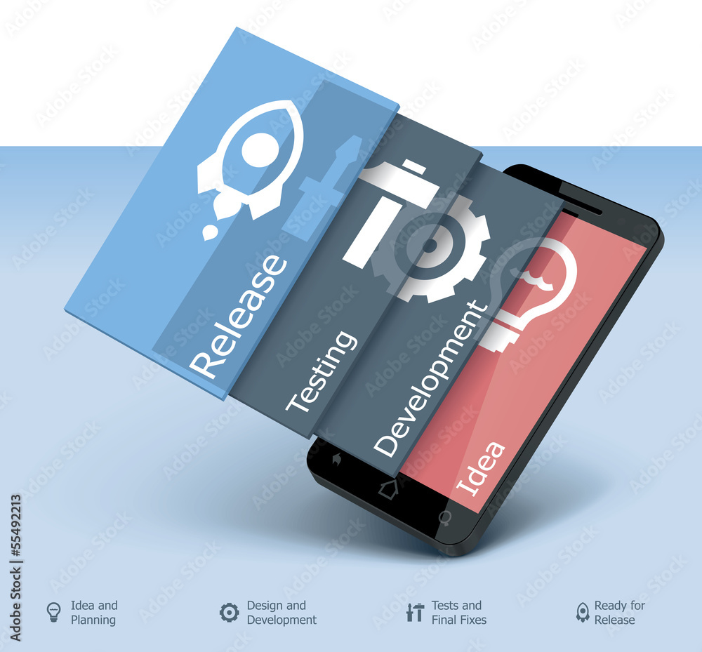 Vector mobile app development icon Stock Vector | Adobe Stock