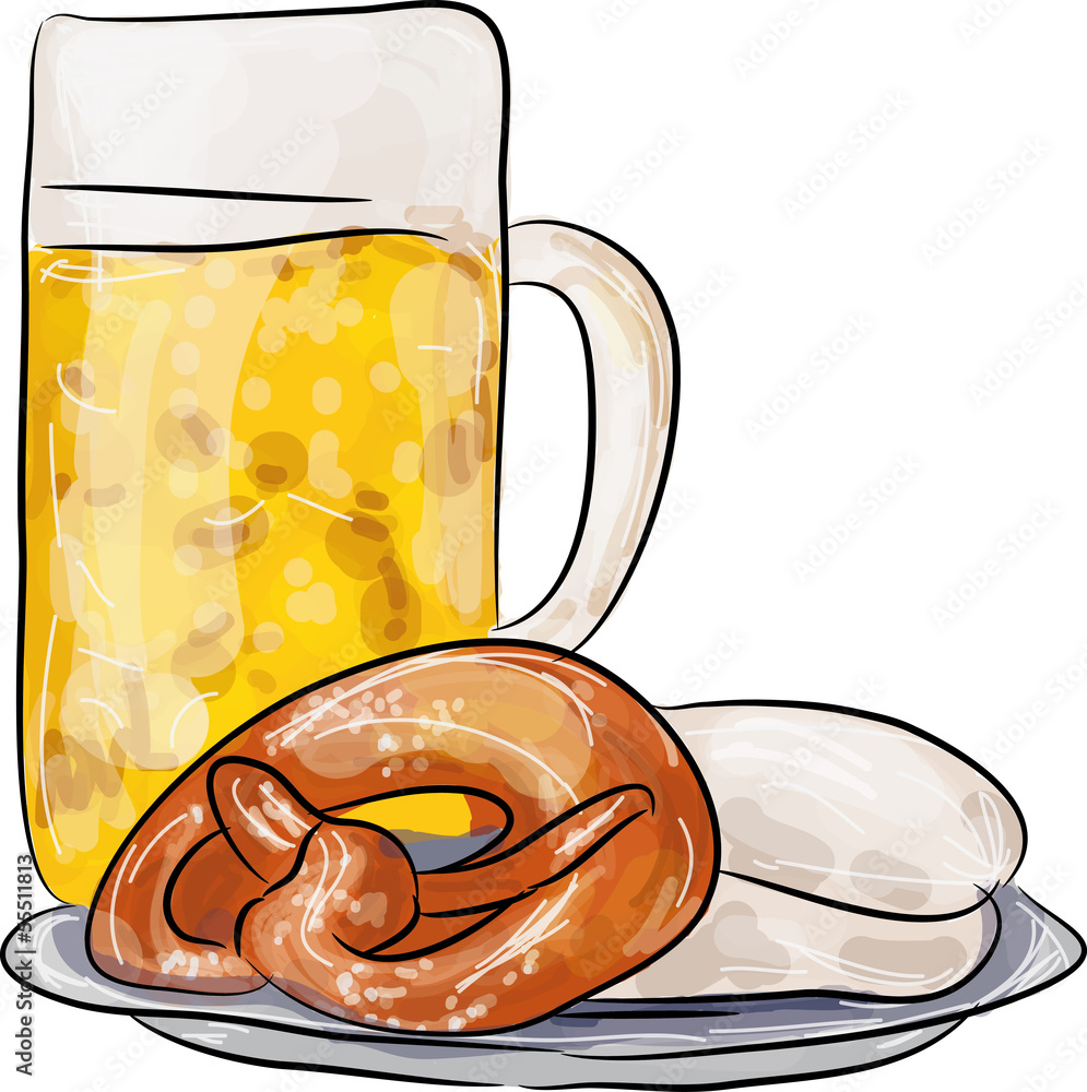 oktoberfest maß breze weißwürste Stock Vector | Adobe Stock