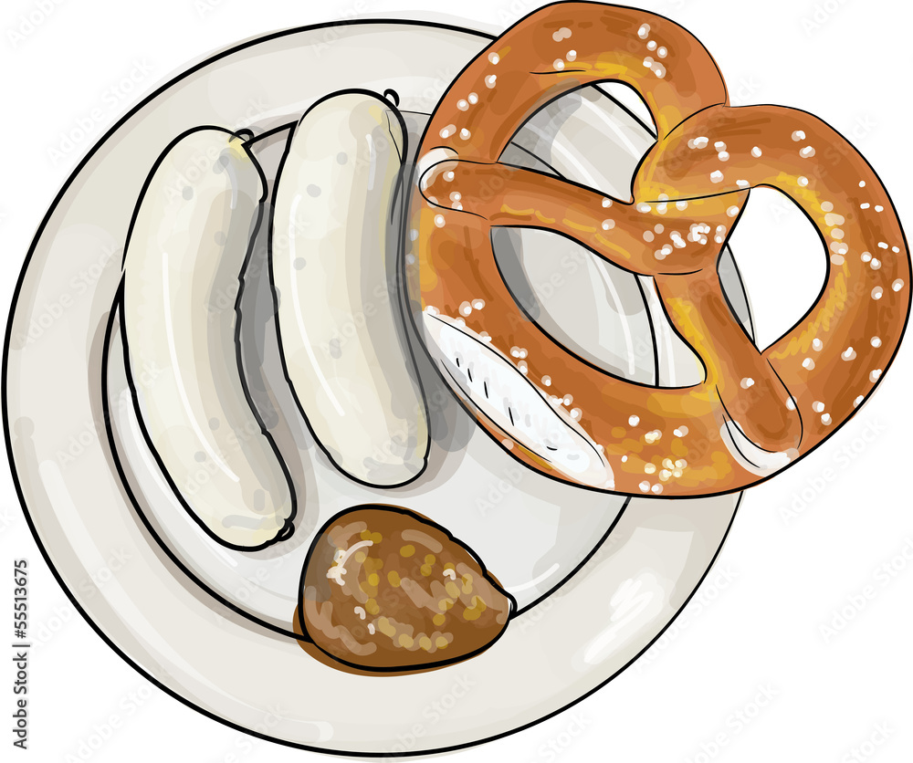 Teller Mit Weißwurst Frühstück - Stock - GamesAgeddon