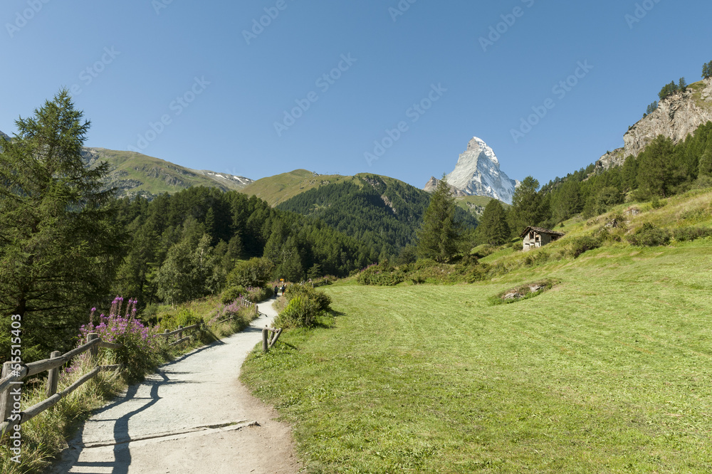 Zermatt, Wanderweg zum Furi, Zmutt, Matterhorn Stock Photo | Adobe Stock