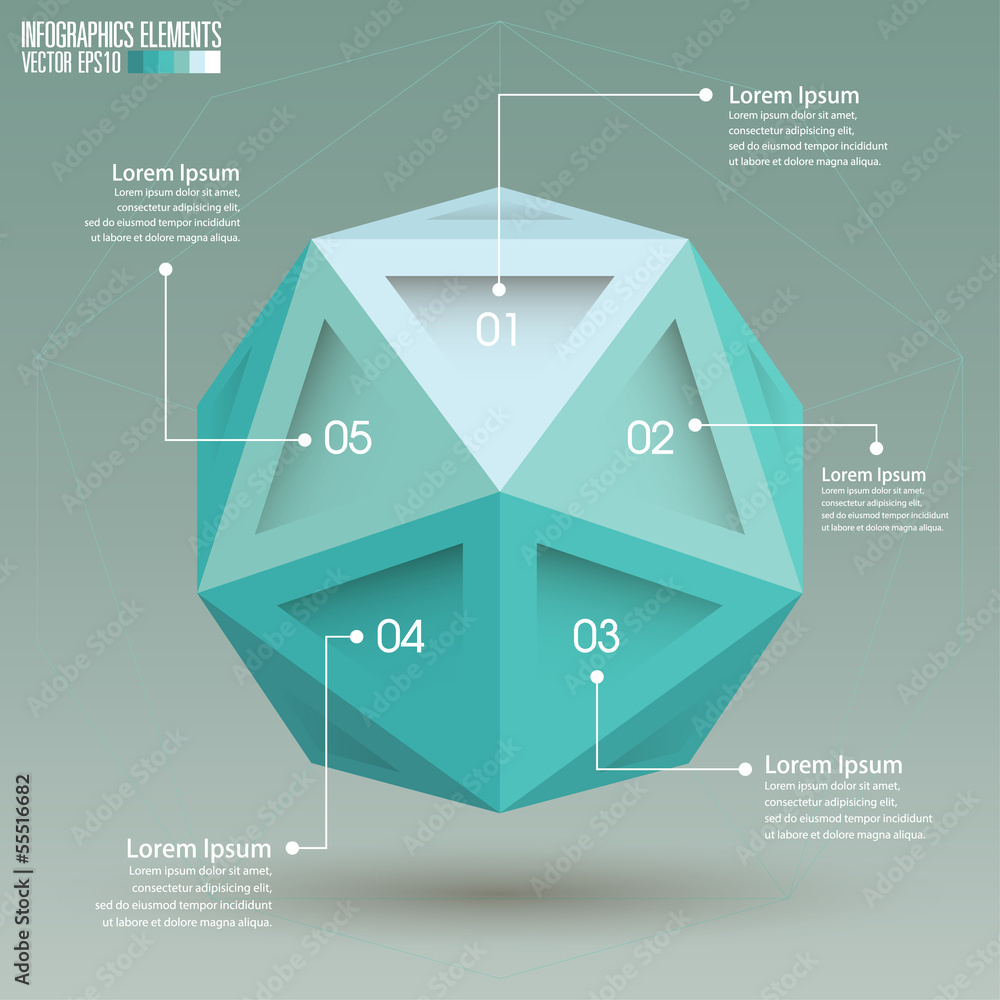 3d Sphere Infographic template, vector illustration. Stock Vector ...