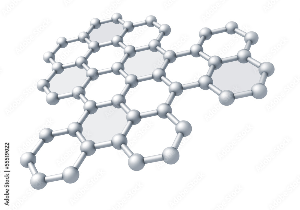 Graphene molecule structure fragment Stock Illustration | Adobe Stock
