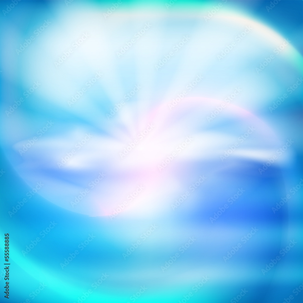 Blue sky with clouds and sun rays. Abstract background. Stock Vector ...