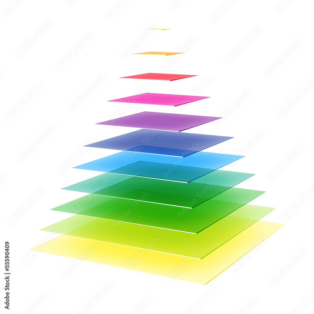 Layered rainbow colored pyramid Stock Vector | Adobe Stock
