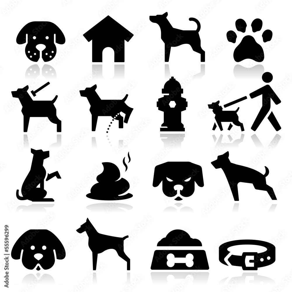 Dog Icons Stock Vector | Adobe Stock