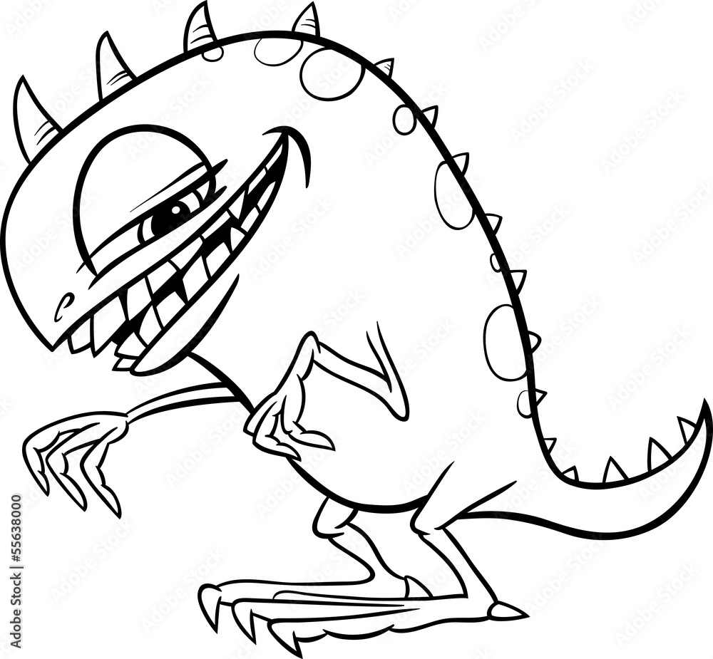 cartoon monster illustration for coloring Stock Vector | Adobe Stock