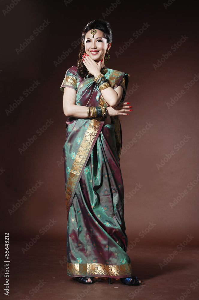 portrait with traditional costume. Indian style Stock Photo | Adobe Stock