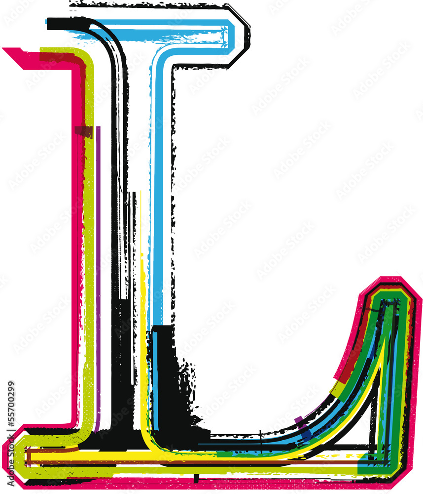 Colorful Grunge LETTER L Stock Vector | Adobe Stock