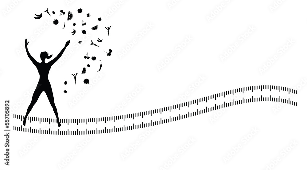 Silhouette background with jumping jacks exercise Stock Vector | Adobe ...