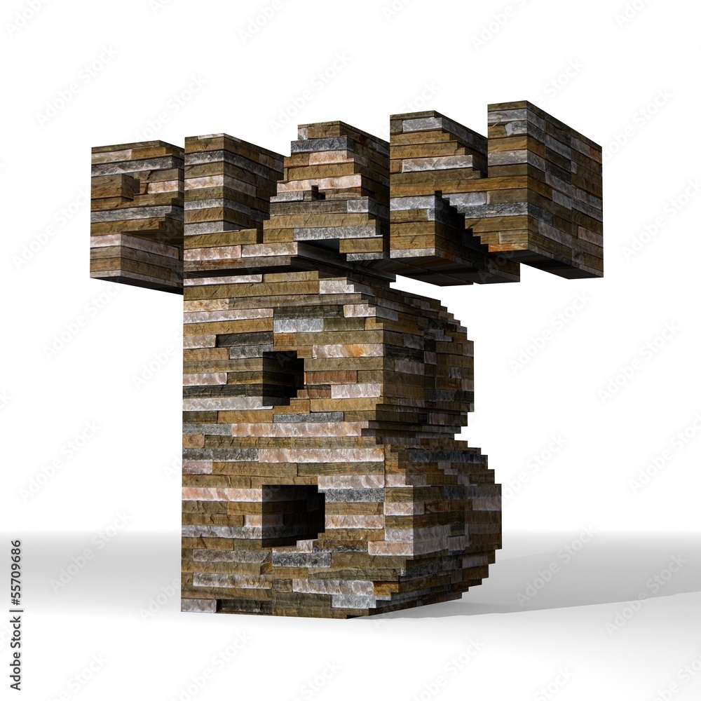 3d render of a solid plan b symbol built out of stones Stock ...