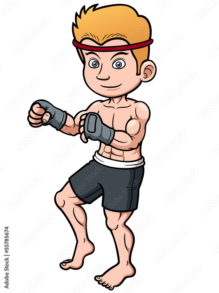 Vector illustration of Cartoon boxing Stock Vector | Adobe Stock