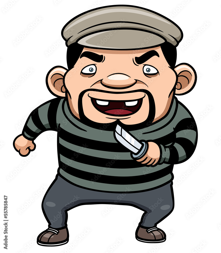 Vector illustration of cartoon thief Stock Vector | Adobe Stock