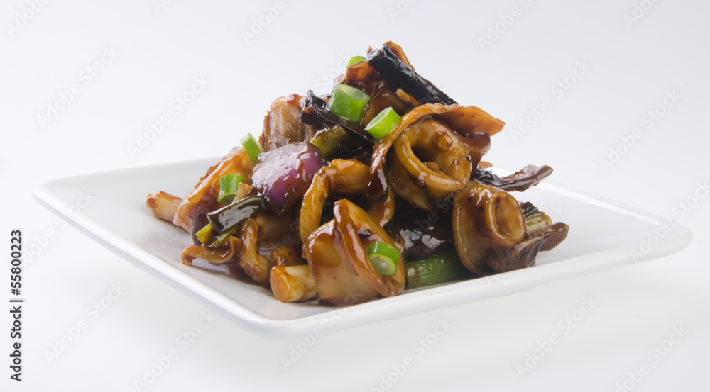 squid. Chinese stir-fried squid asia food Stock Photo | Adobe Stock