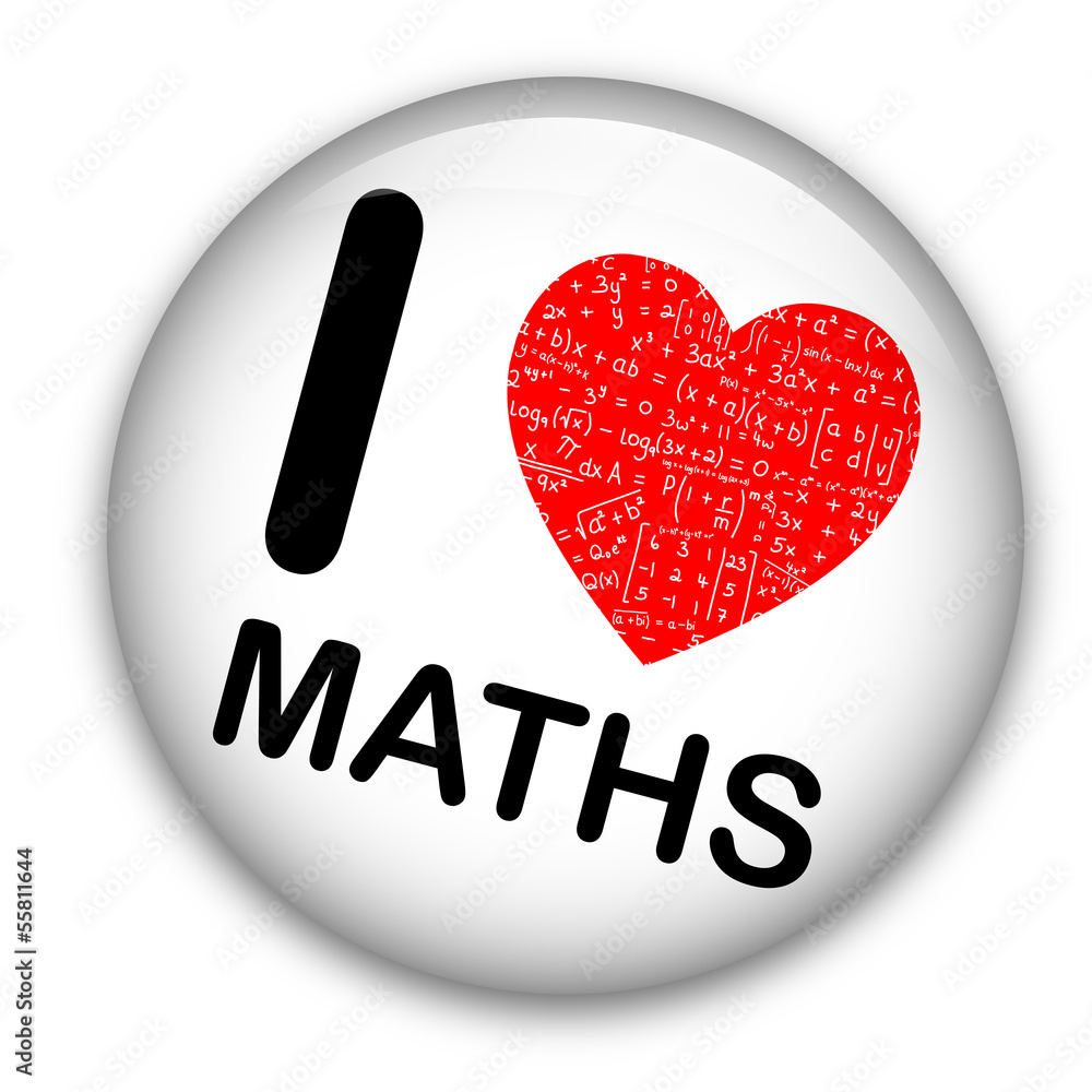 "I LOVE MATHS" Pin (math mathematics equations tag badge button) Stock ...