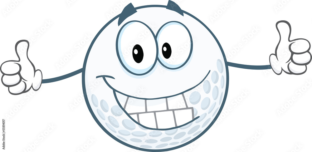 Smiling Golf Ball Cartoon Character Giving A Thumbs Up Stock Vector ...