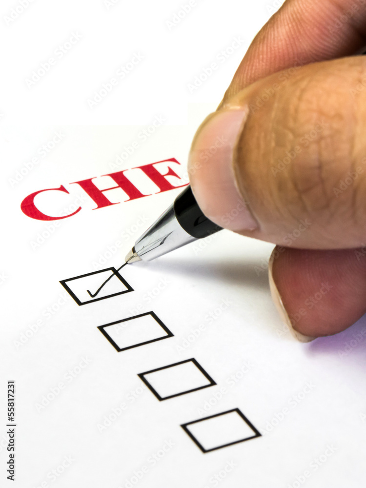 Check list with a ticked box Stock Photo | Adobe Stock