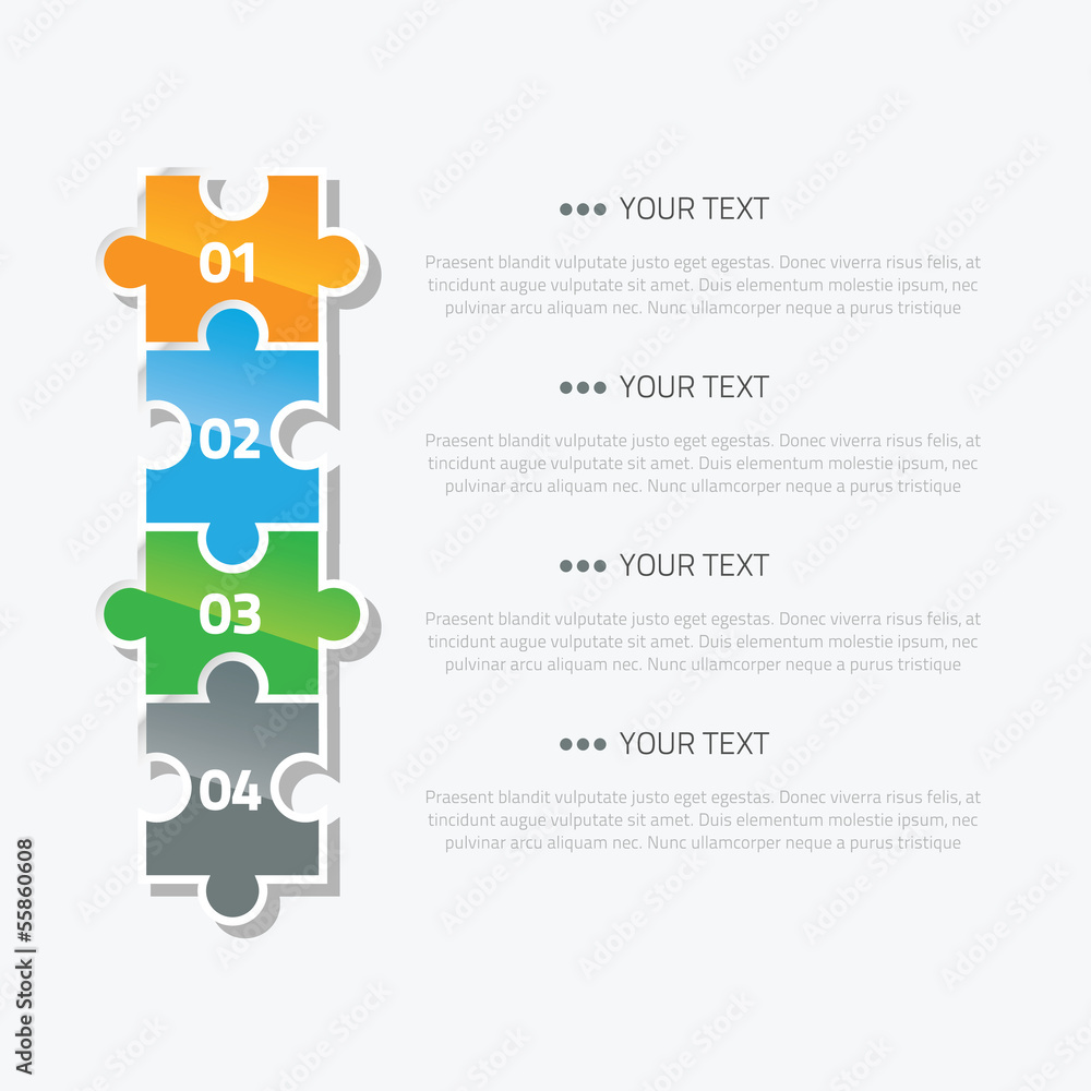 Puzzle piece infographic option and text area vector Stock Vector ...