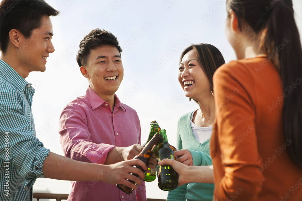 Friends Toasting Each Other on a Rooftop Stock Photo | Adobe Stock