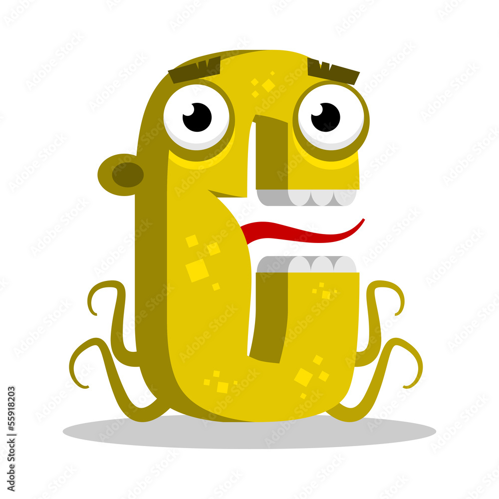 Letter E monster. Vectorial illustration Stock Vector | Adobe Stock