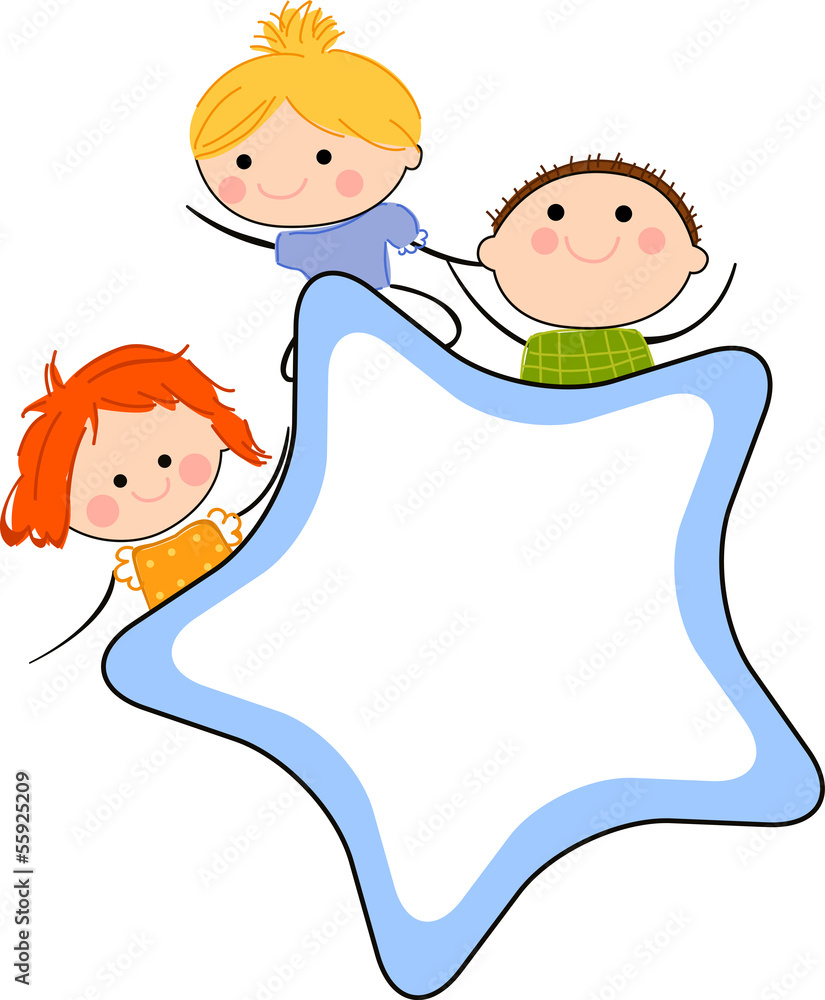 Cute cartoon kids frame Stock Vector | Adobe Stock