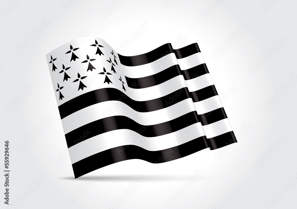 Drapeau breton 3D Stock Vector | Adobe Stock