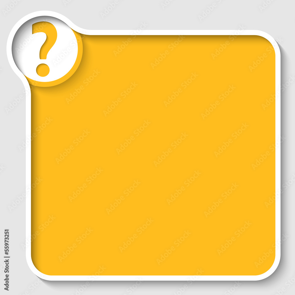 yellow text frame and question mark Stock Vector | Adobe Stock