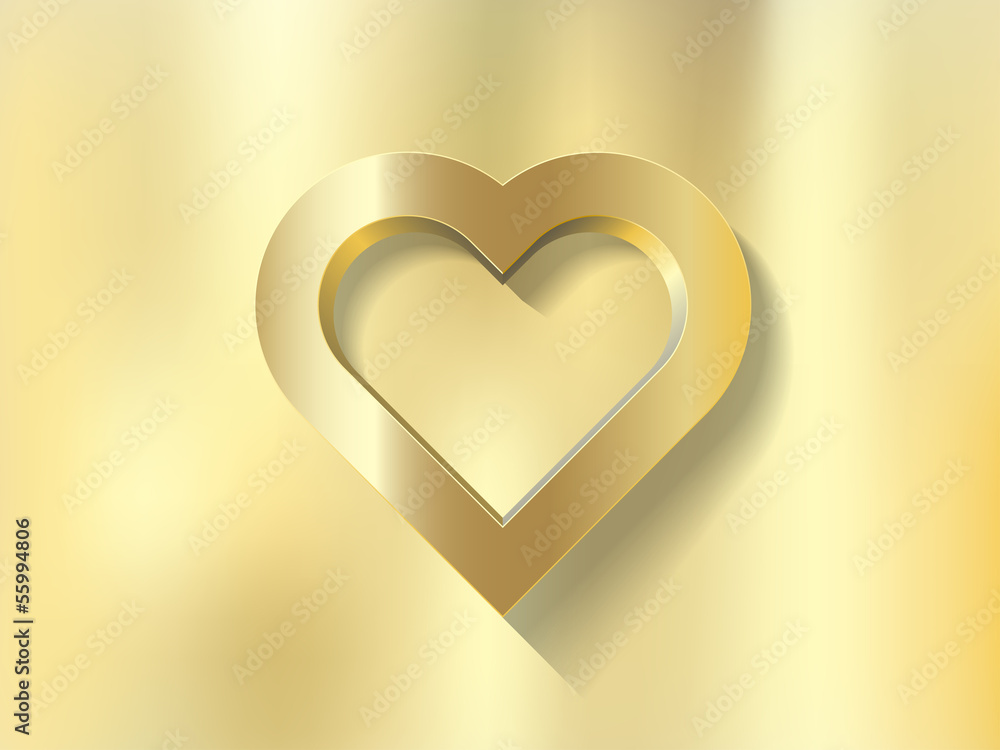 gold heart frame on metal background Stock Vector | Adobe Stock