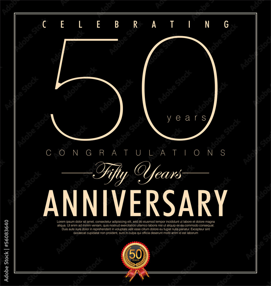 50 years anniversary black background Stock Vector | Adobe Stock