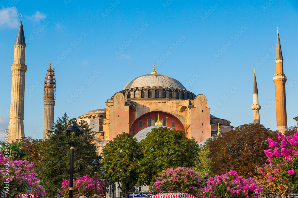 Hagia Sophia, the monument most famous of Istanbul - Turkey Stock Photo ...