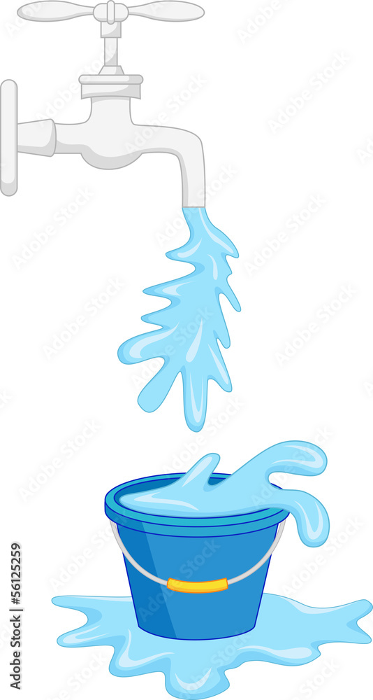 water tap with bucket Stock Vector | Adobe Stock