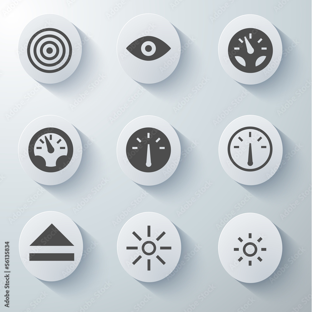 White 3d icons 3d icons set icon collection vector illustration Stock ...