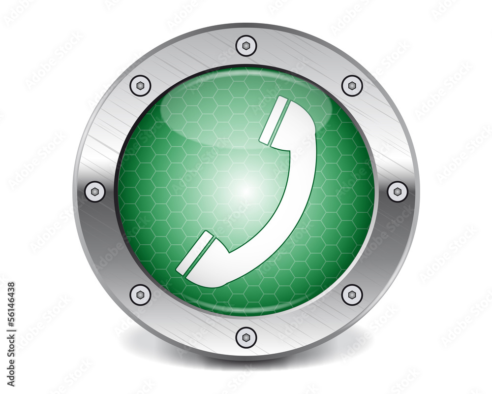 Internet phone button with green exagons and gears Stock Vector | Adobe ...