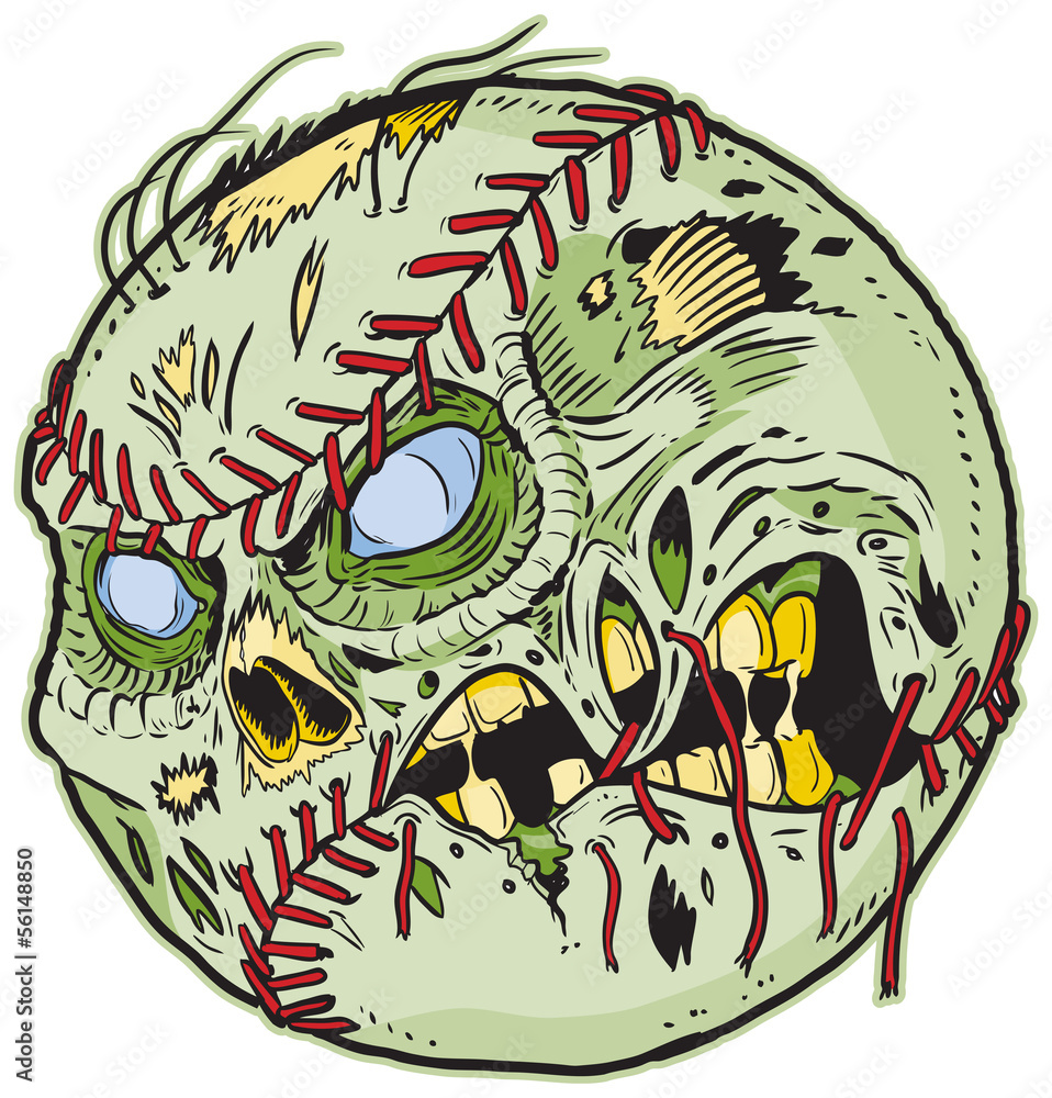 Zombie Baseball Vector Cartoon Stock Vector | Adobe Stock