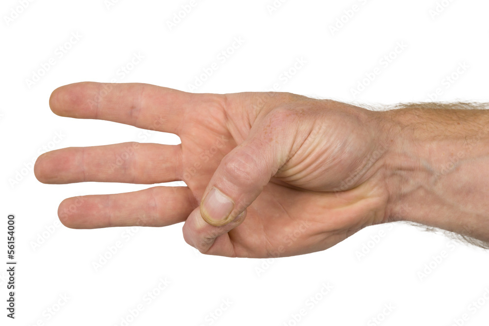 Fingerzeichen Drei Stock Foto Adobe Stock