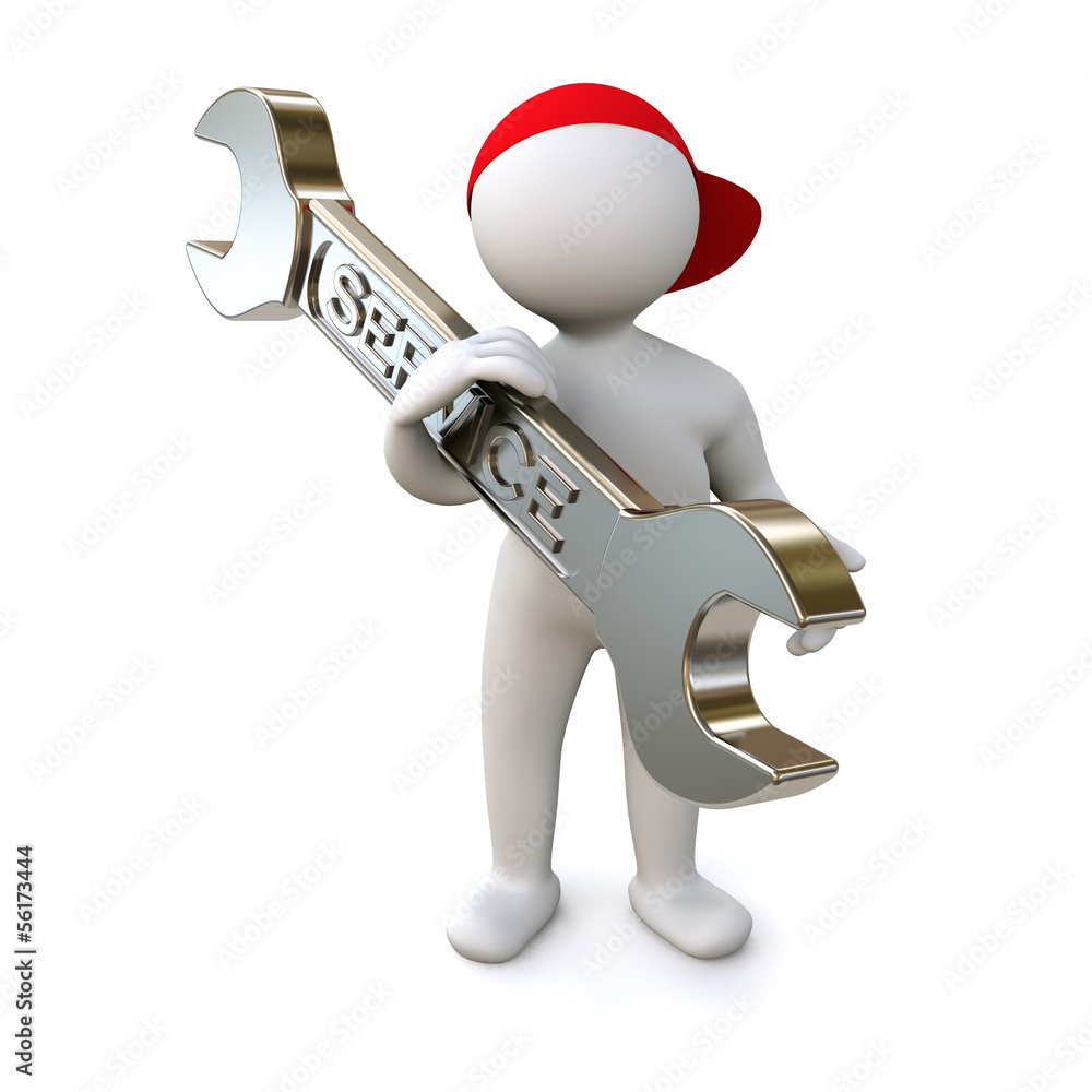 3D Man at work Stock Illustration | Adobe Stock