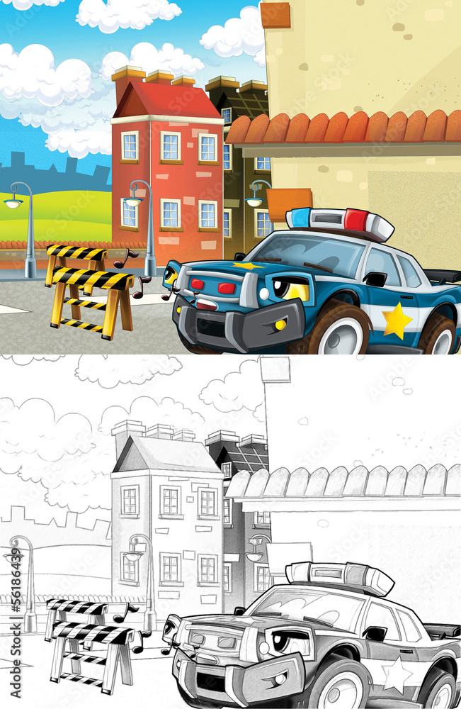 Artistic coloring page out of cartoon style Stock Illustration | Adobe ...