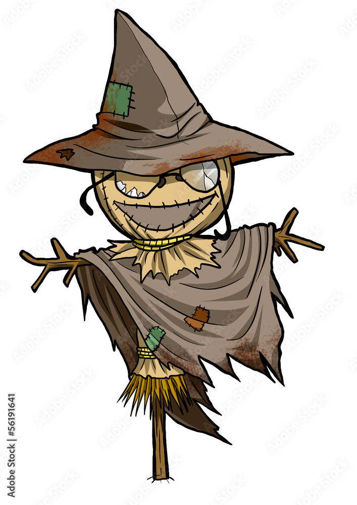 Cartoon illustration of a scarecrow isolated on white Stock ...