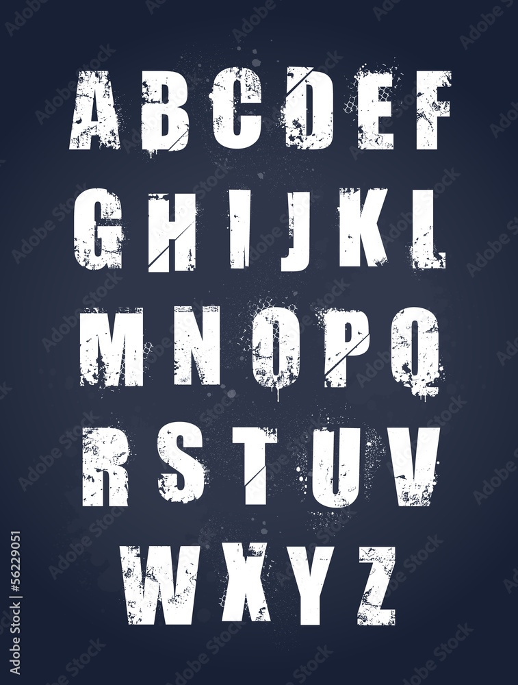 Grunge alphabet Stock Vector | Adobe Stock