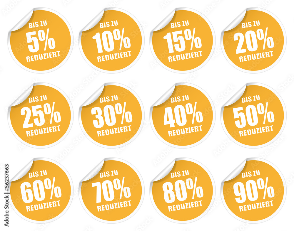 Rabatt Sticker - gelb Stock-Vektorgrafik | Adobe Stock