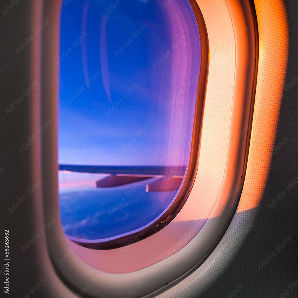 Sky as seen through window of an aircraft Stock Photo | Adobe Stock