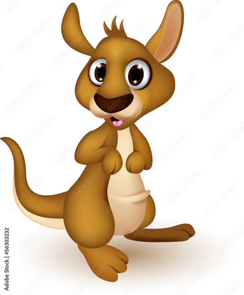 cute baby kangaroo cartoon Stock Vector | Adobe Stock